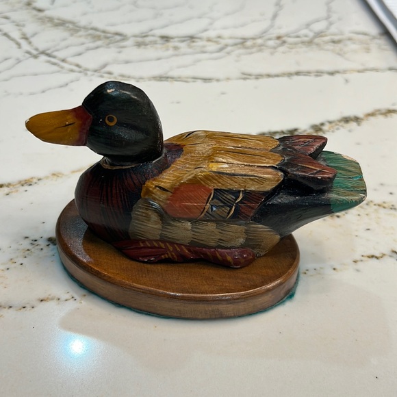 Art | Wooden Made In Philippines Duck With Stand | Poshmark